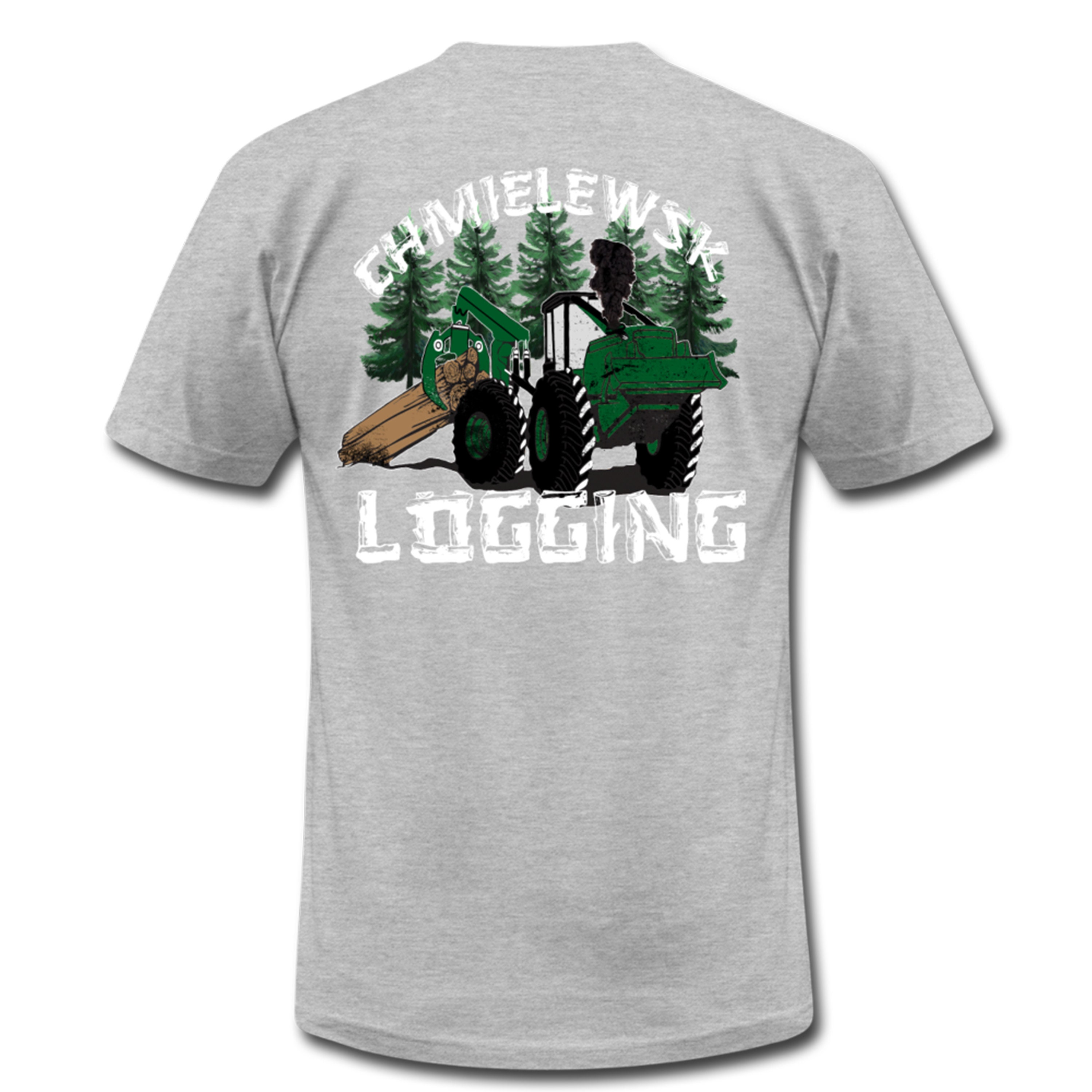 Front Back Design Green Skidder Logging Bella Canvas Tshirt | Logger ...