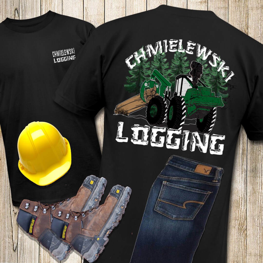 Front Back Design Green Skidder Logging Bella Canvas Tshirt | Logger ...