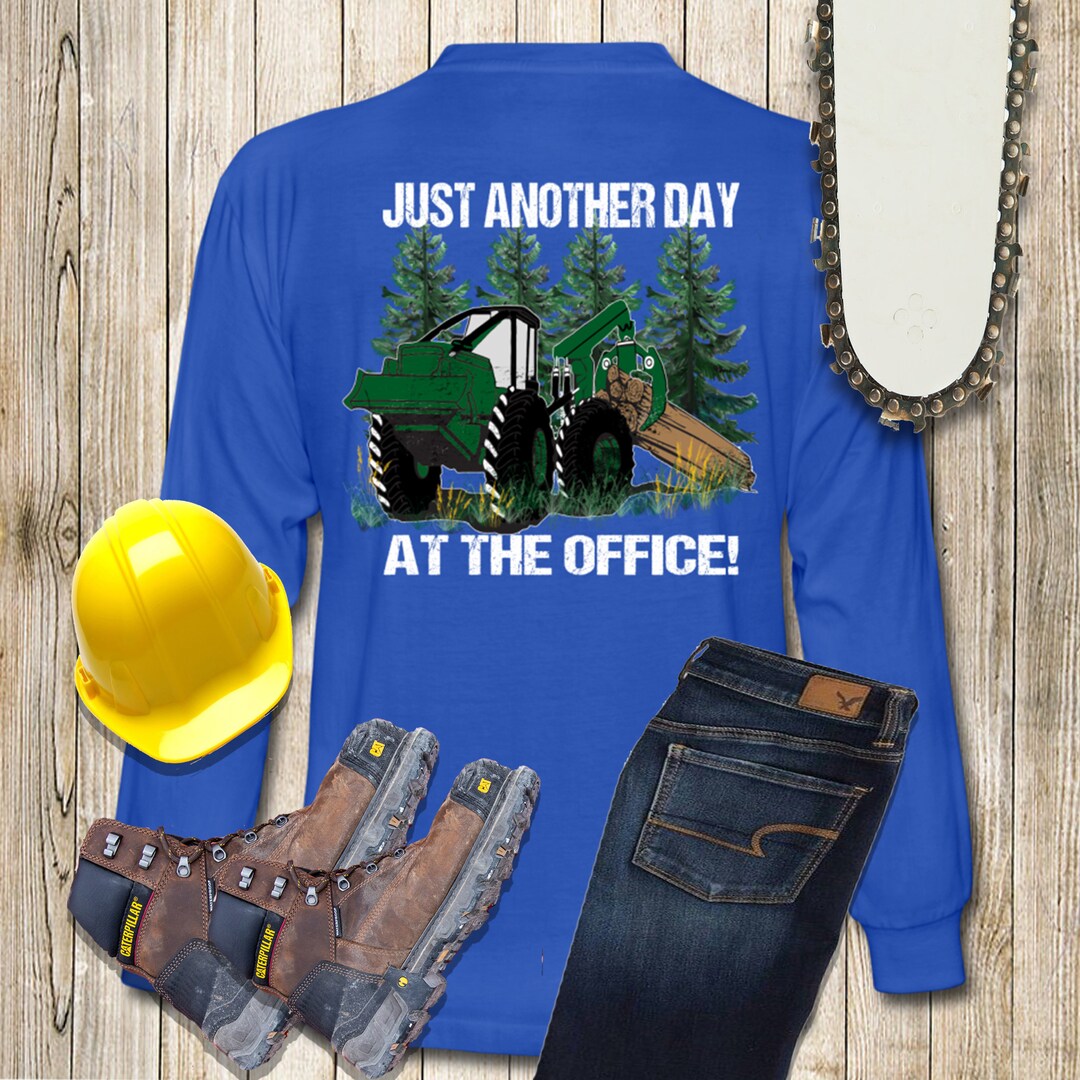 Green Skidder Logging Long-sleeve Shirt | Skidder Driver | Logging ...