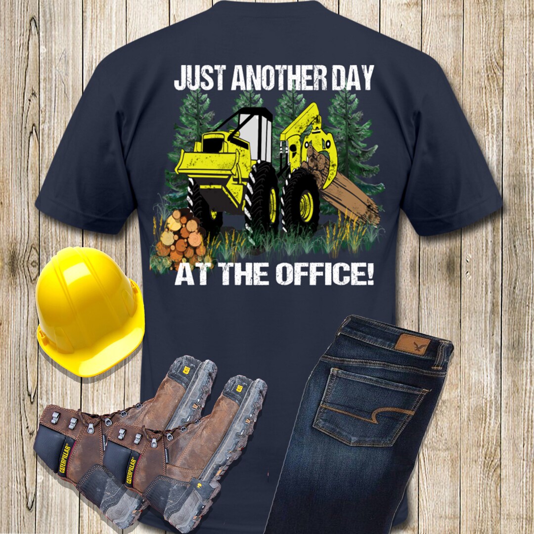 Yellow Skidder Back Design | Skidder Driver | Logging Gift | Father's ...