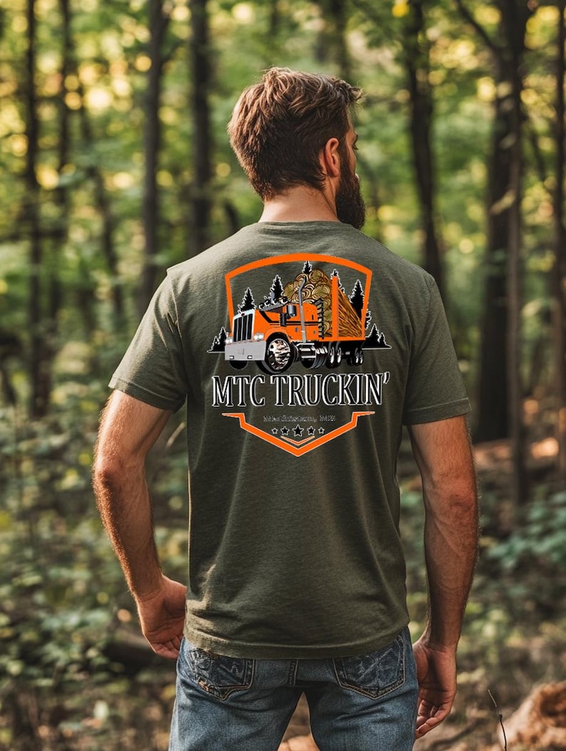 Hand-drawn Custom Log Truck Logo – Custom Logging Equipment Design ...