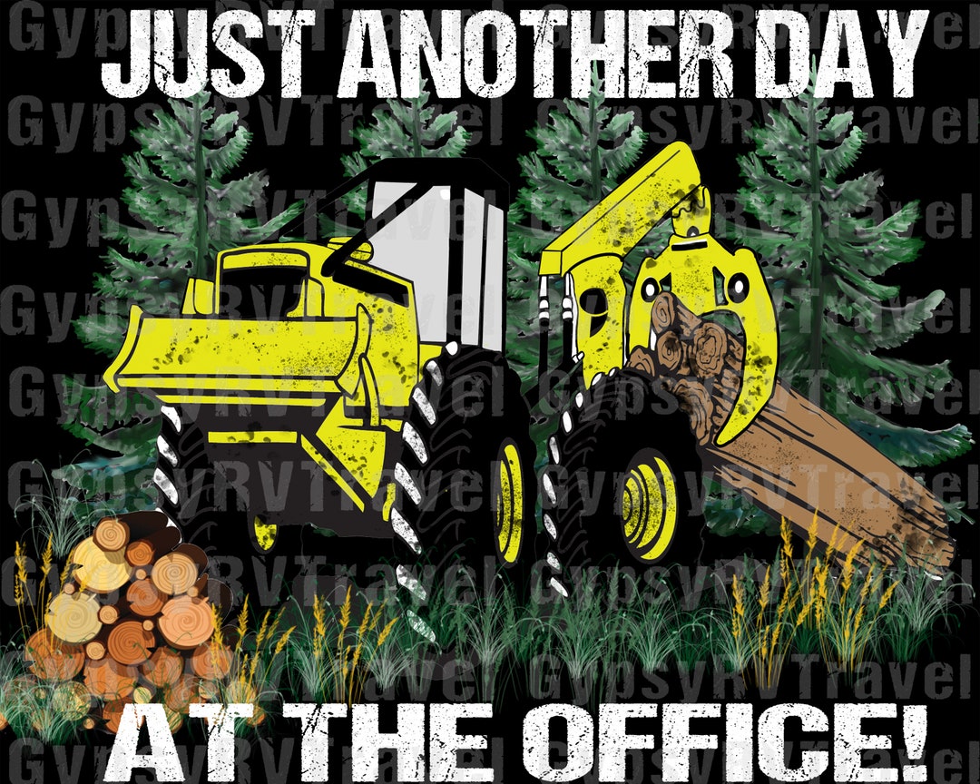 Hand-drawn Yellow Skidder PNG File, 13" X 13" Sublimation File, Logging ...
