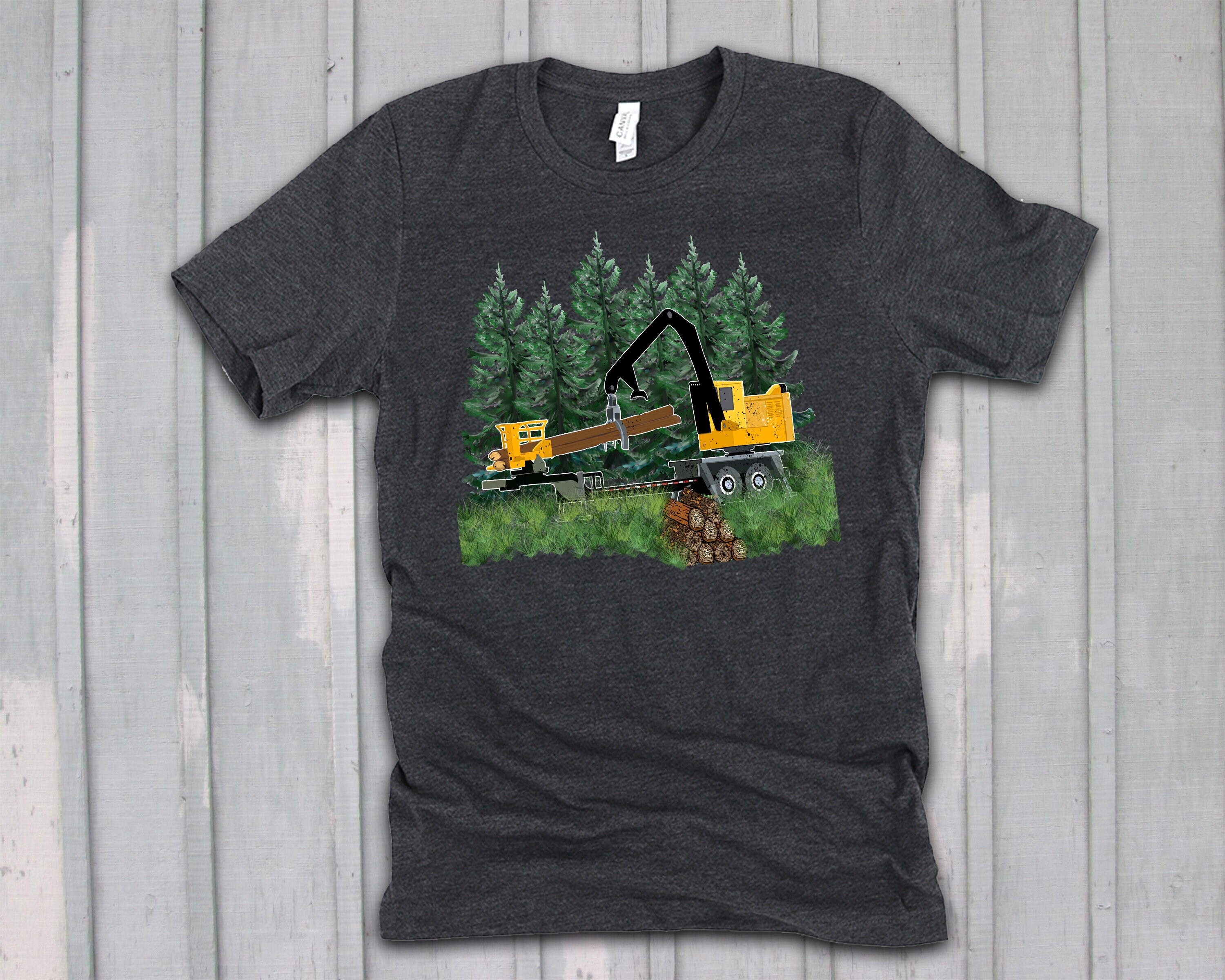 Hand-drawn Log Loader PNG File, 12" X 12" Sublimation File, Logging ...