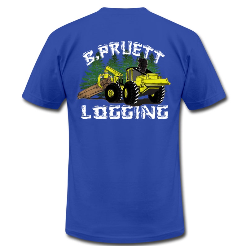 Front Back Logging Design | Customized With Your Logo | Yellow Skidder ...