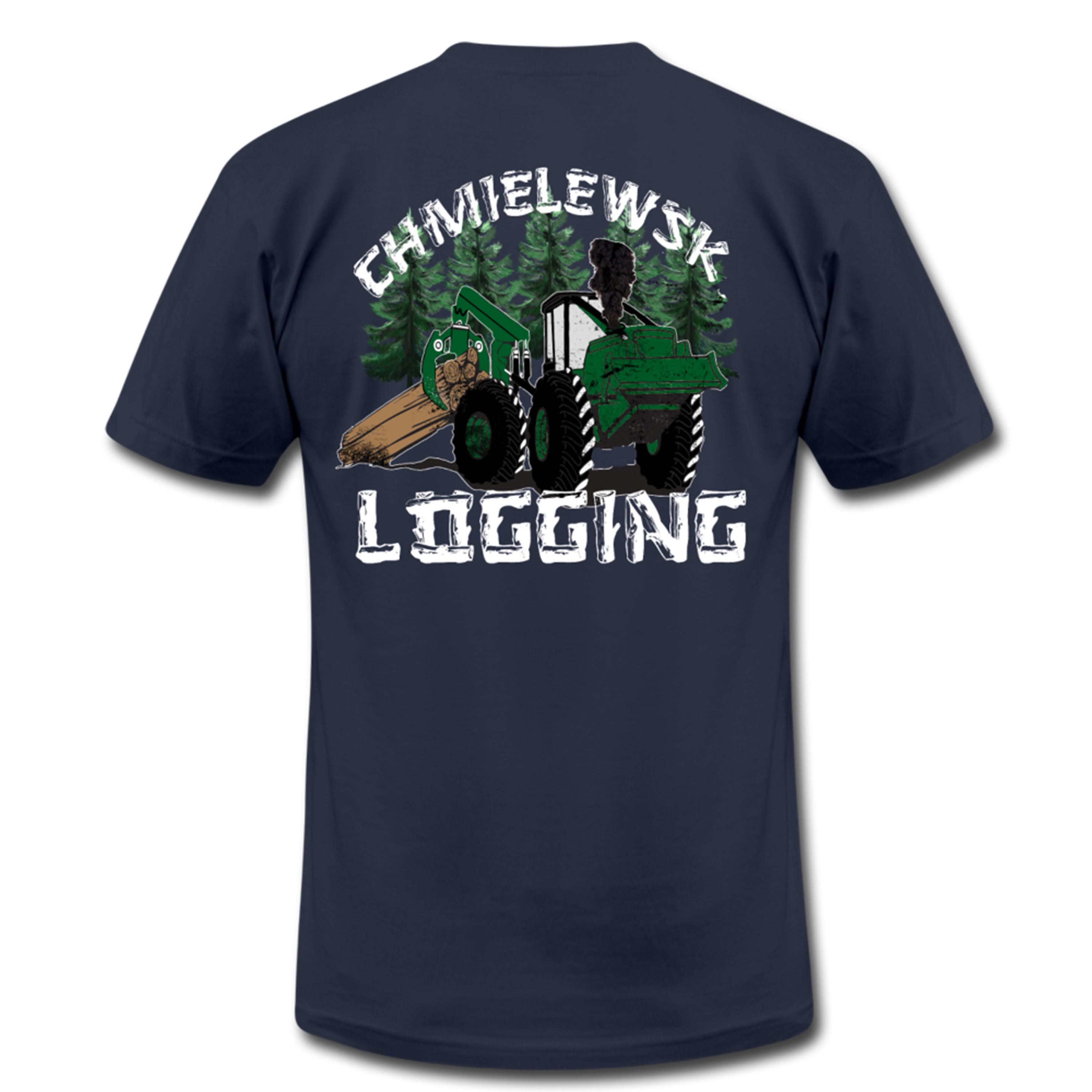 Front Back Design Green Skidder Logging Bella Canvas Tshirt | Logger ...