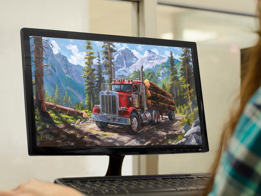 Eight Beautiful Tandem Axle Log Trucks Computer Wallpaper, PC ...