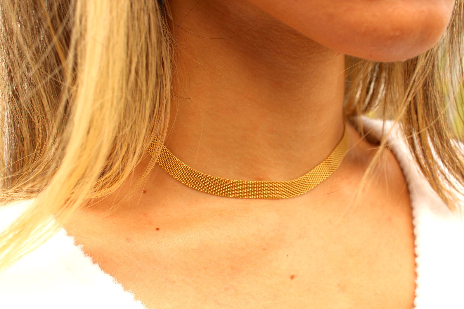 Dainty Gold Mesh Choker Vintage Retro Mesh Bracelet and Choker - Etsy