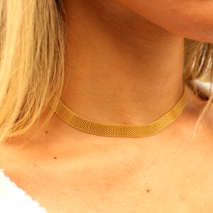 Dainty Gold Mesh Choker Vintage Retro Mesh Bracelet and Choker - Etsy