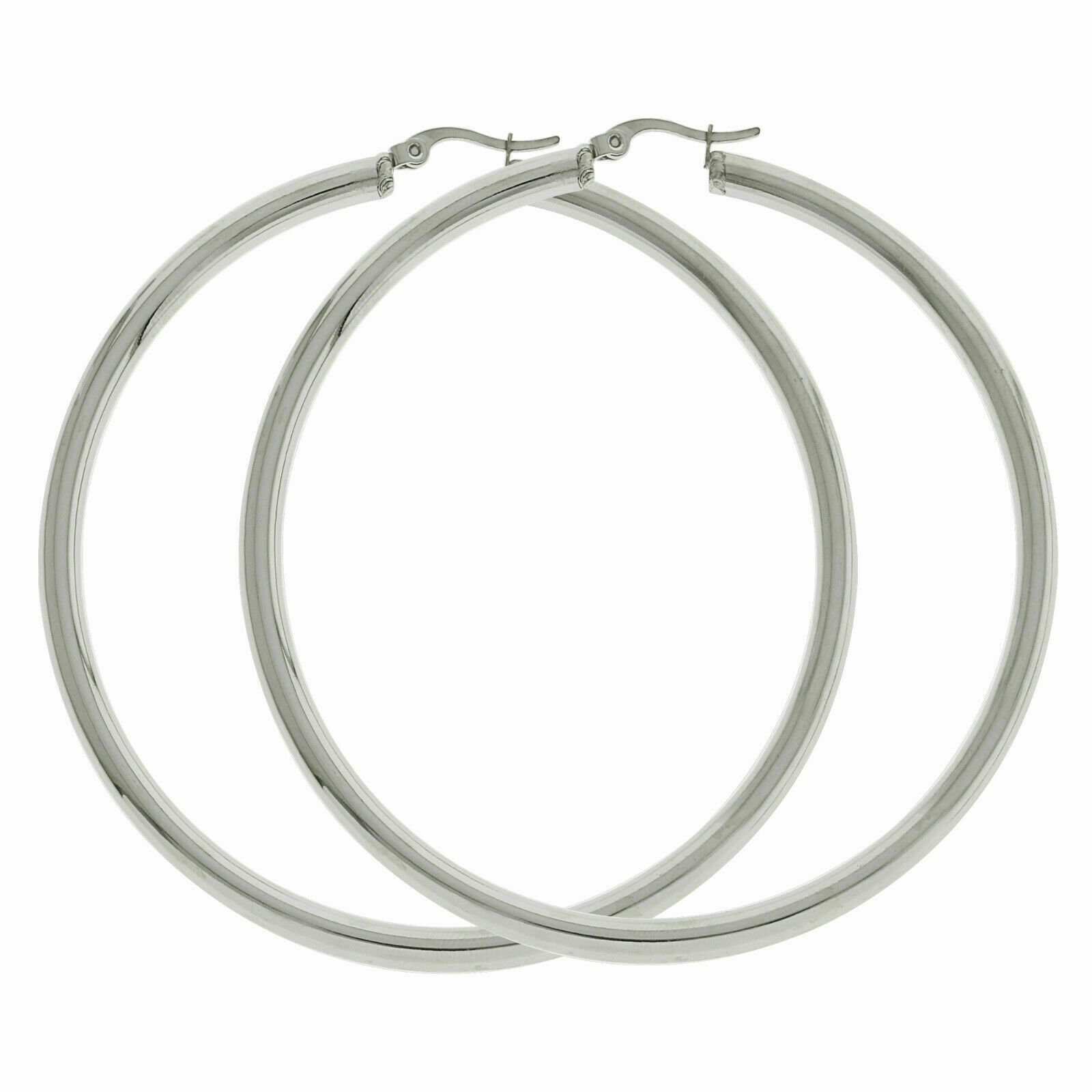 Pendientes de aro redondo de plata extra grandes de estilo | Etsy