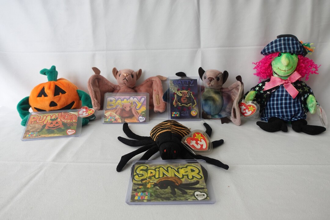 Ty Original Beanie Babies Halloween 1 Spinner / Pumkin / - Etsy
