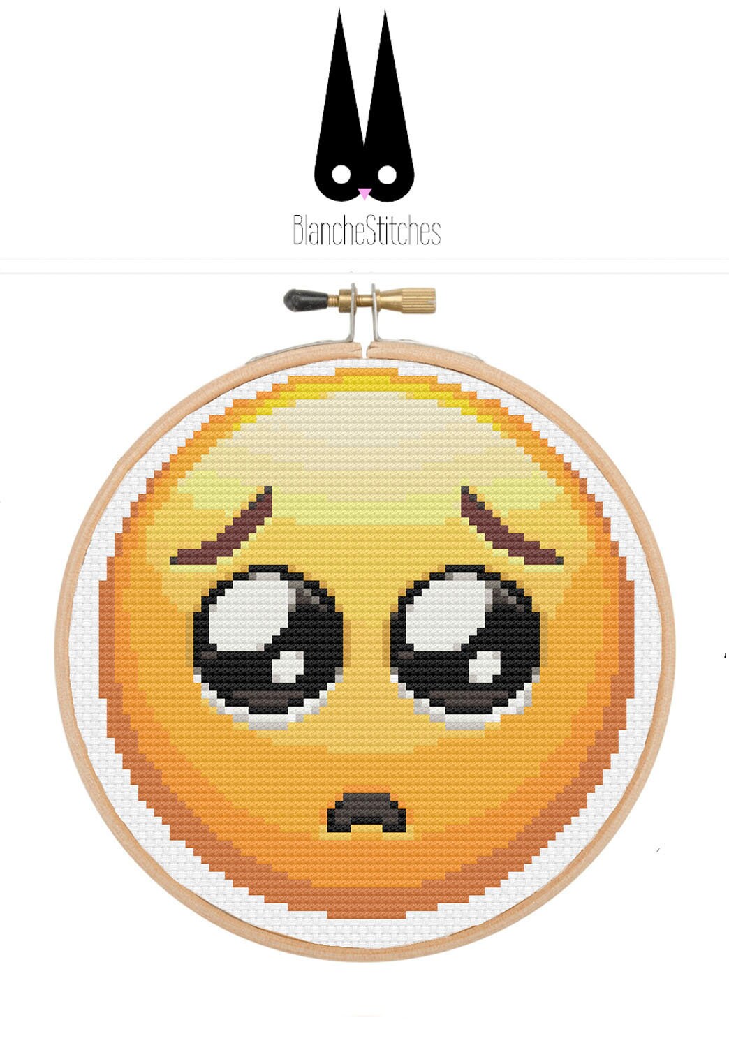 Pleading Emoji Cross Stitch Pattern Instant Download PDF - Etsy