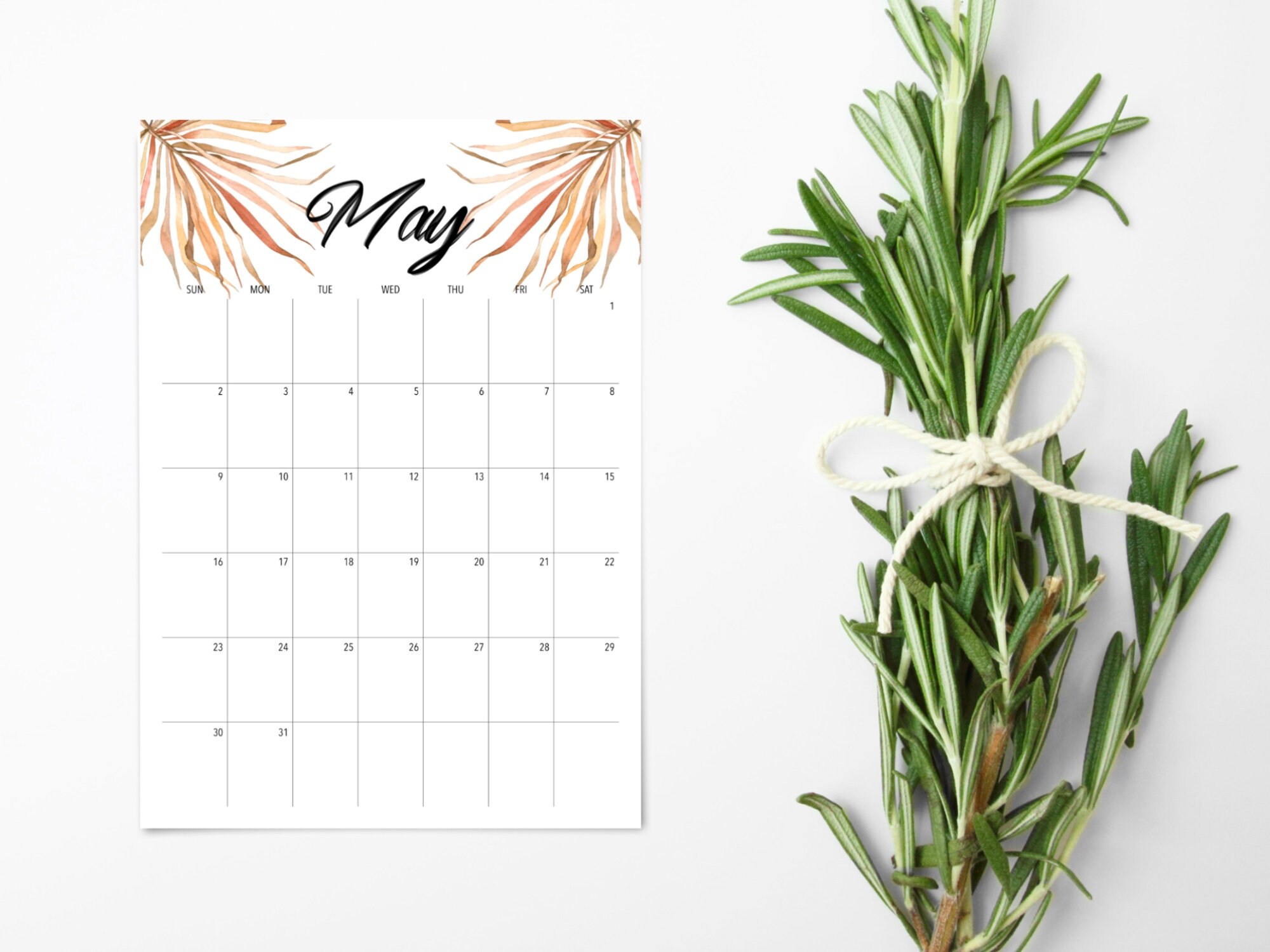 2021 Calendar Printable | Desk Calendar, Boho Calendar, A4 + A5 ...