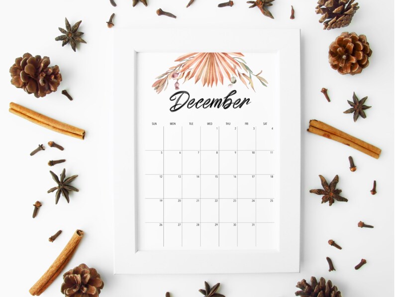 2021 Calendar Printable Desk Calendar Boho Calendar A4 | Etsy