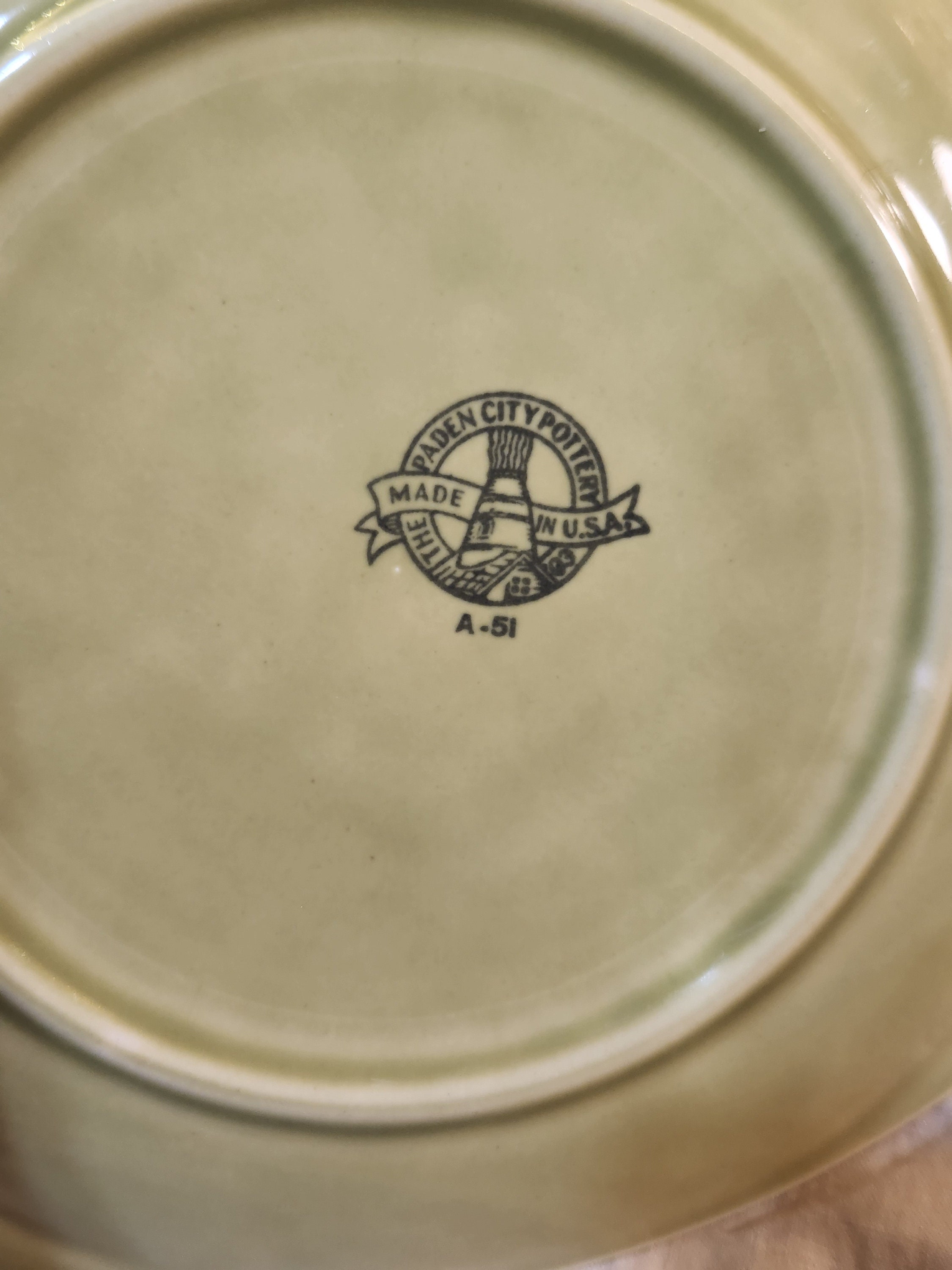 Paden City Pottery, Minion Chartreuse, Dinnerware, Dessert Plates ...