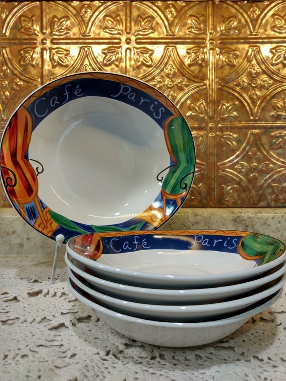 Bowls wonderful set Sango China serving bowl Soup bowls Paris Cafe Home ...