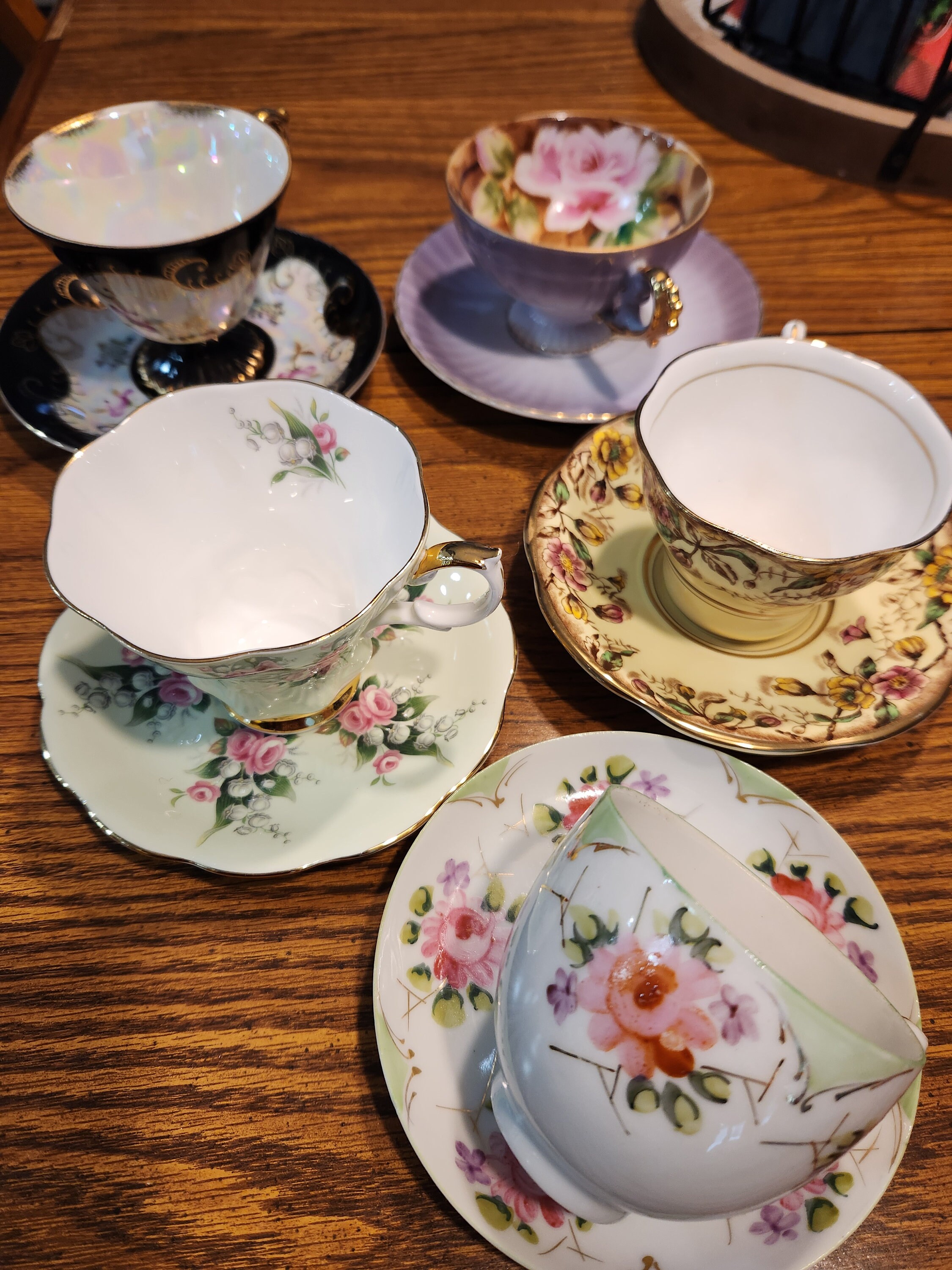 Tea Cup and Saucer Sets, Mismatched, Bridal Showers, Mother's Day Tea ...