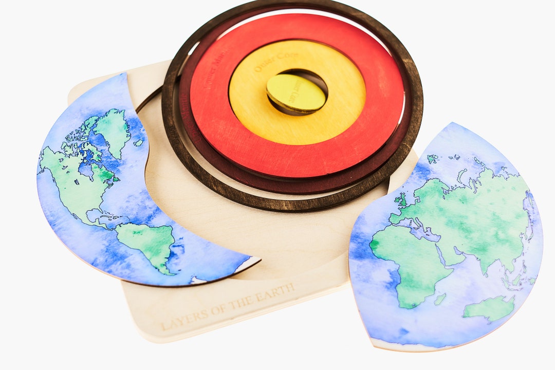 Wooden Jigsaw Puzzle Layer of Earth. Learning Educational Toys ...
