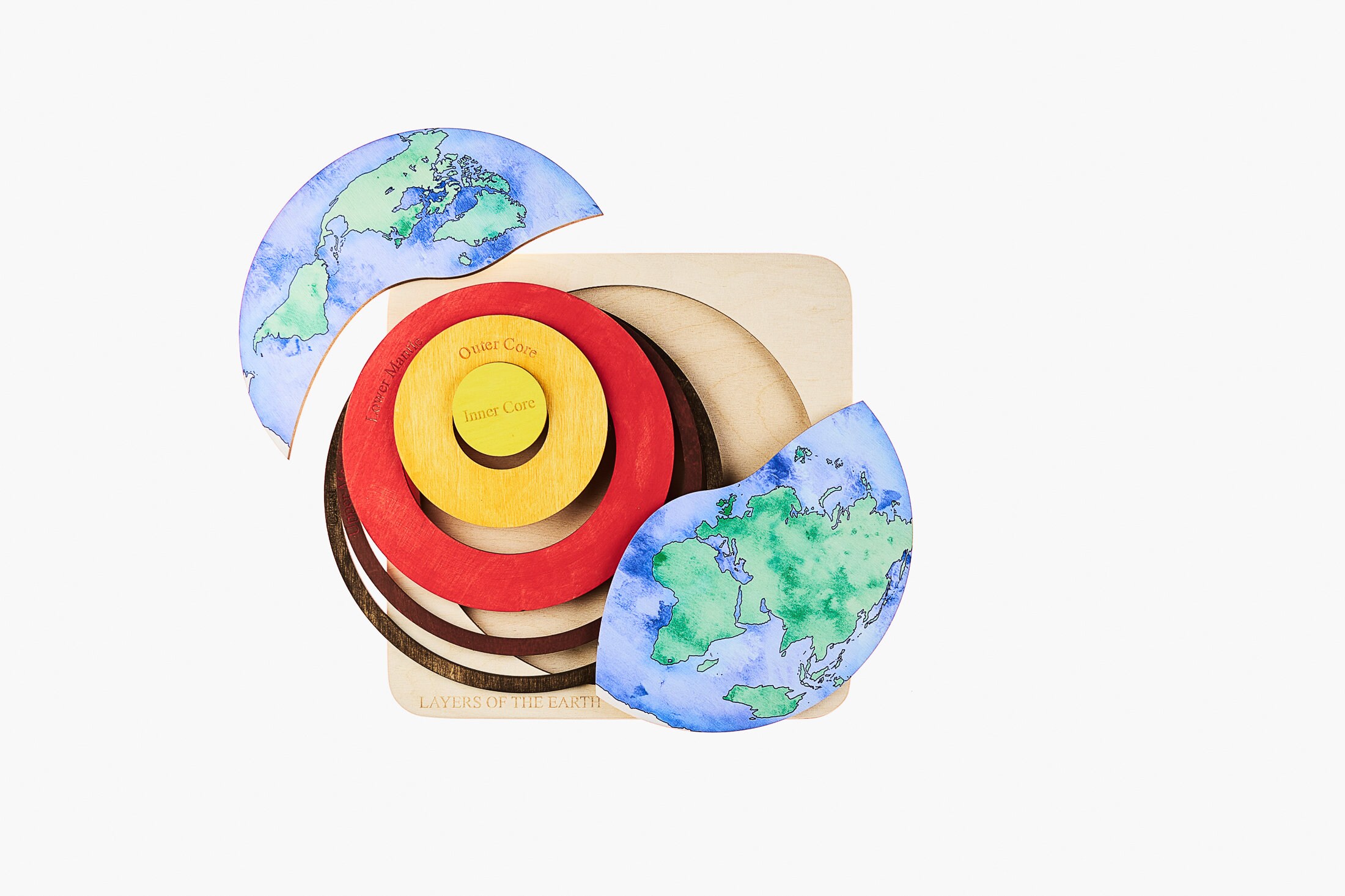 Wooden Jigsaw Puzzle Layer of Earth. Learning Educational - Etsy