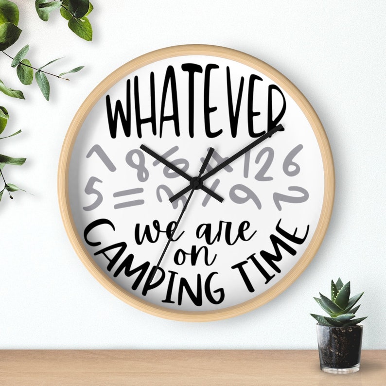 We Are on Camping Time Camper Clock, 10 Inch Wall Clock, Camping Lover ...