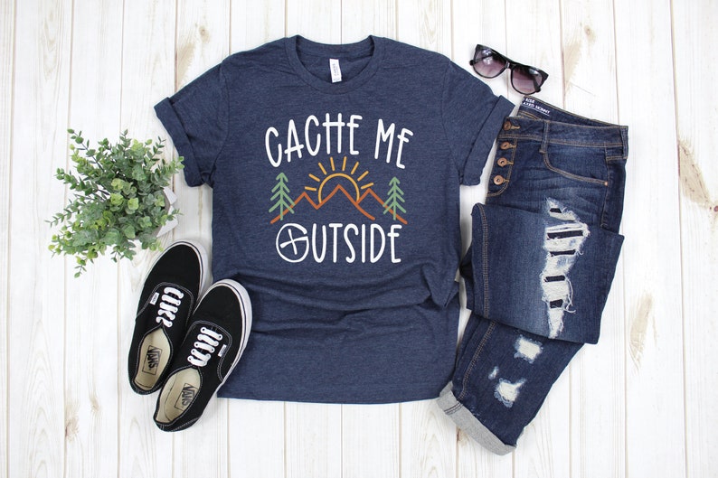 Geocache Shirt, Cache Me Outside, Funny Geocaching Shirt, Unisex Tshirt ...