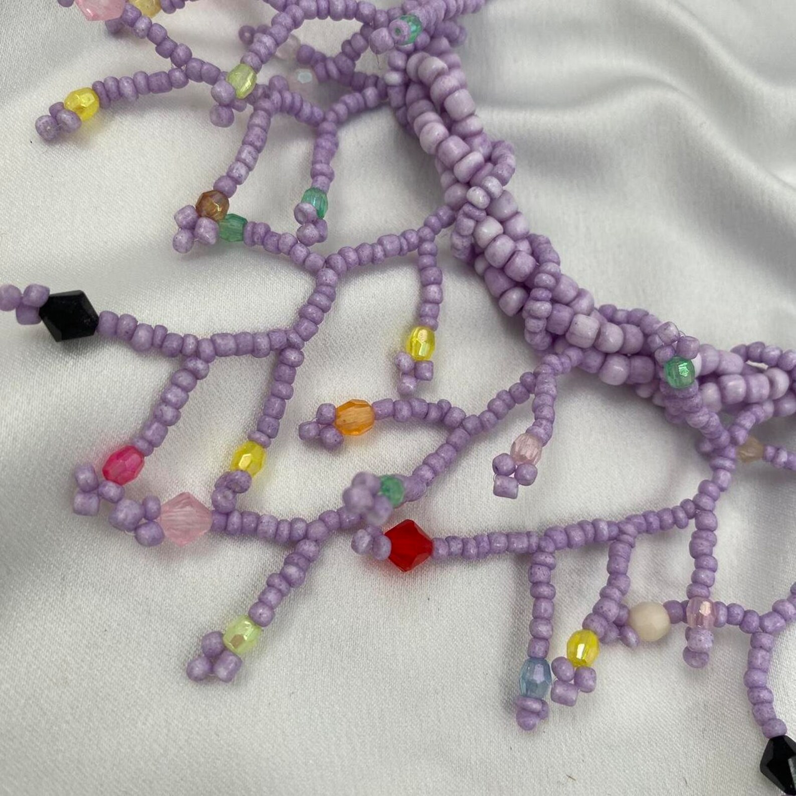 Vintage 00s Y2k Purple Lilac Statement Chunky Tropical Coral Beachy ...