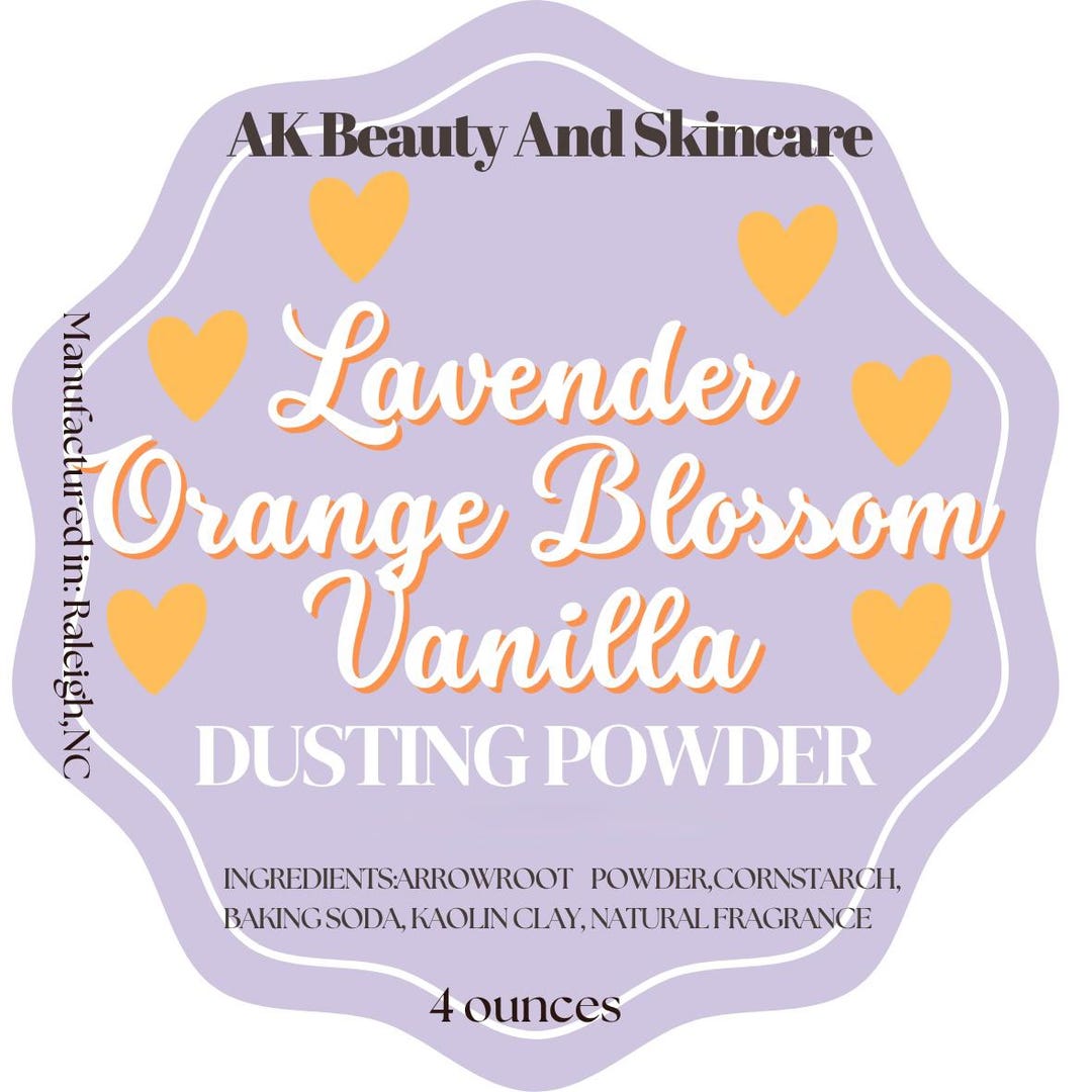 Lavender Orange Blossom and Vanilla Scented Dusting Powder, Body Powder ...