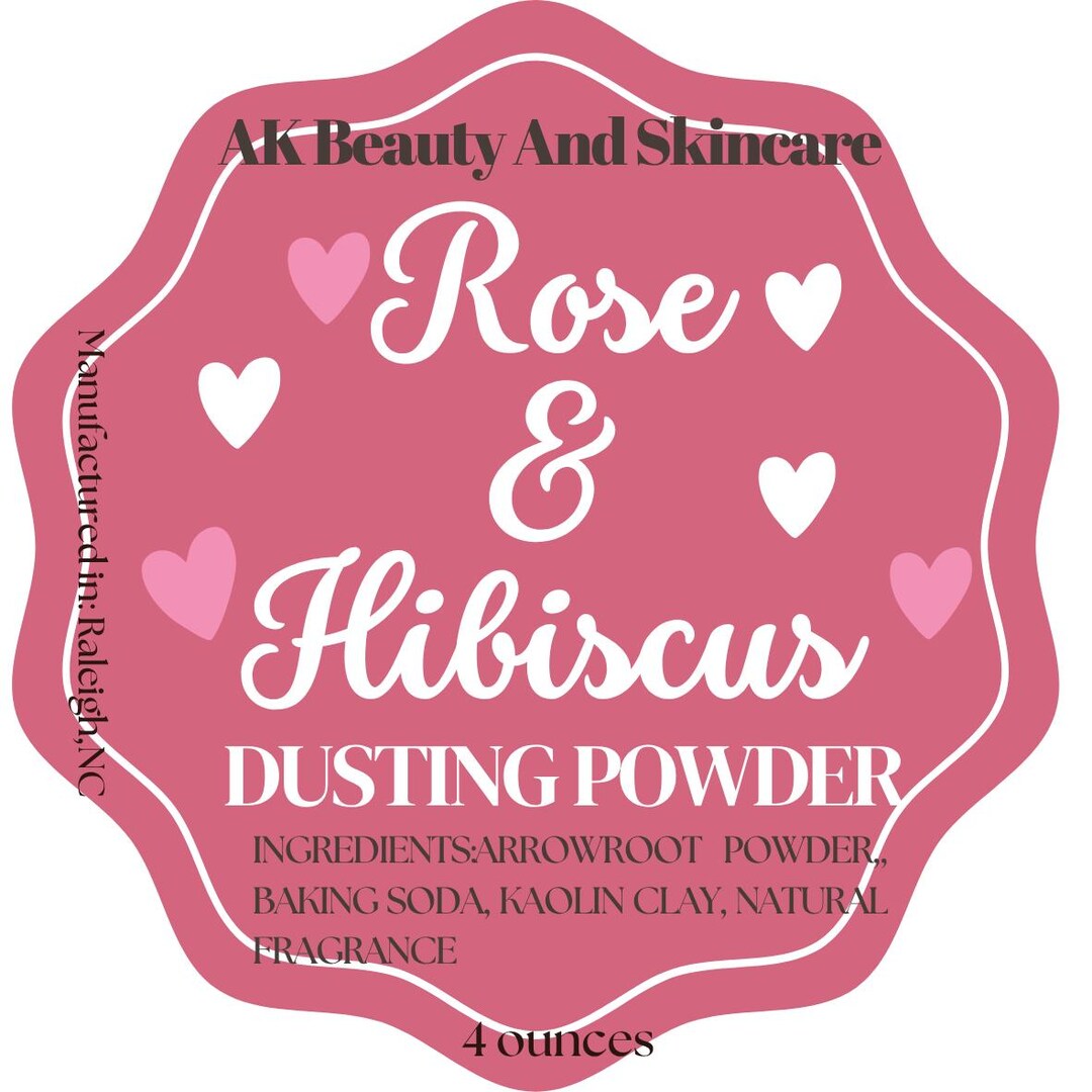 Rose and Hibiscus Scented Dusting Powder, Body Powder Soft and Silky ...