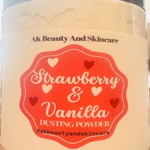 Strawberry Vanilla Scented Dusting Powder, Body Powder Soft and Silky ...