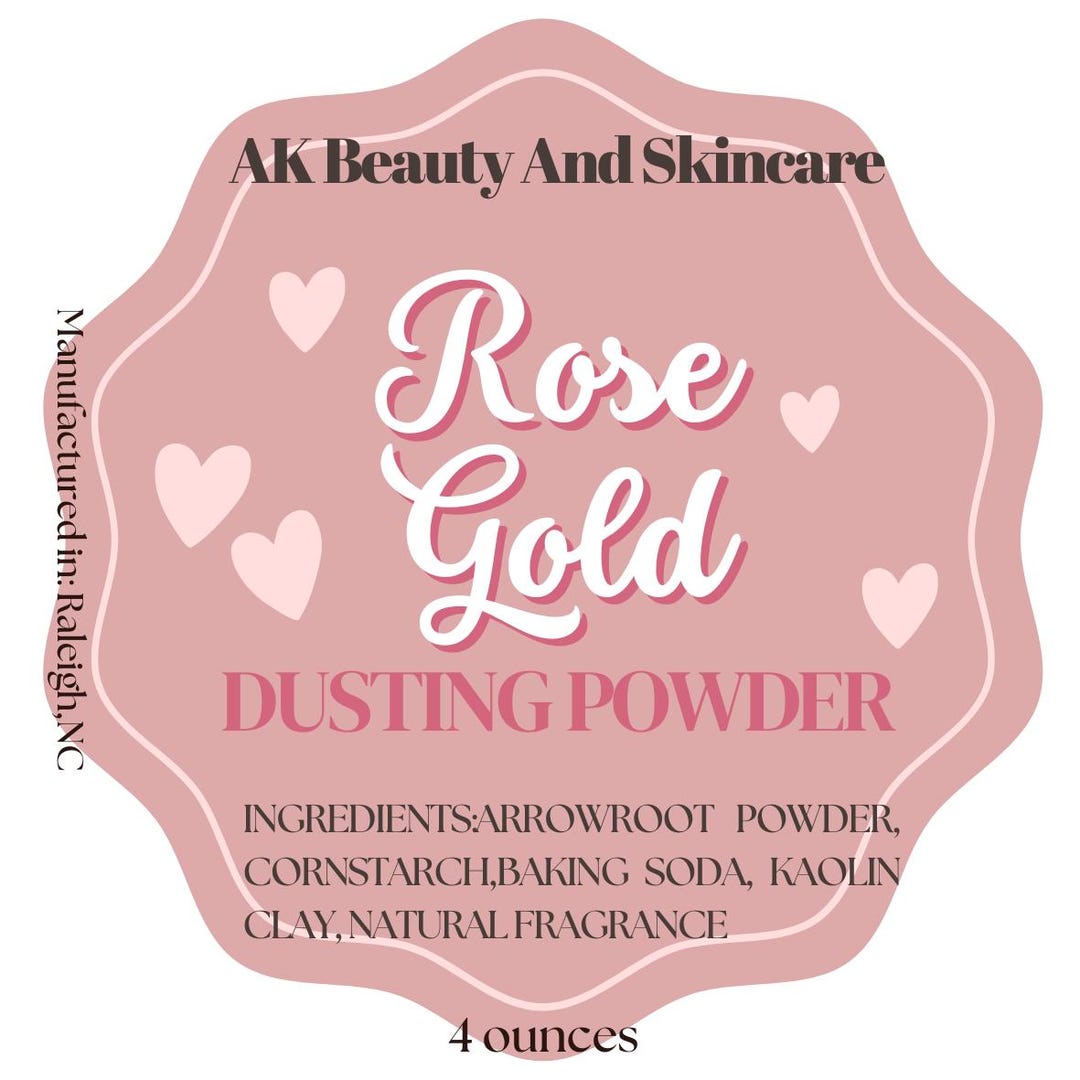 Rose Gold Dusting Powder, Body Powder, Talc-free, Floral Scent ...