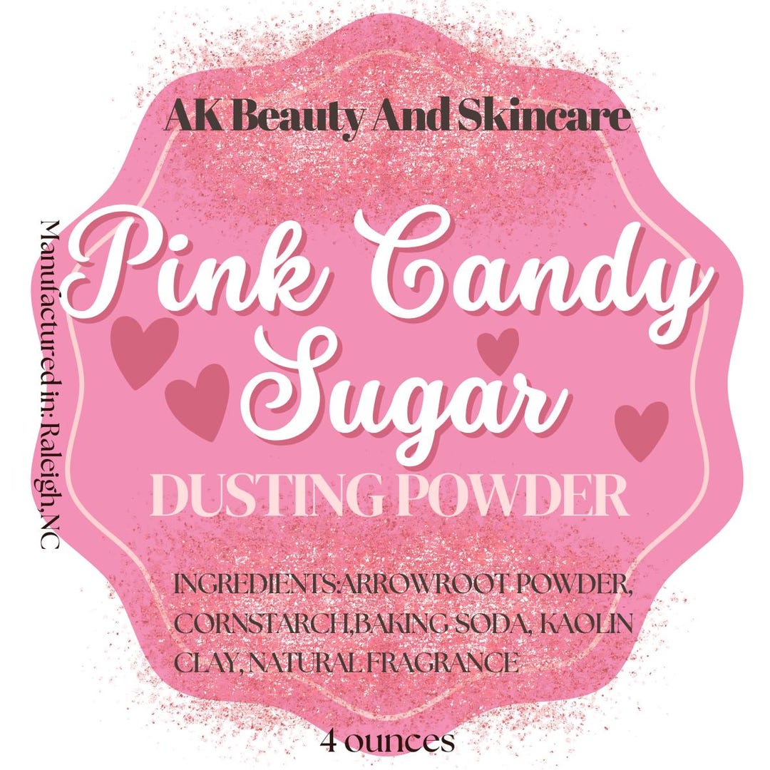 Pink Candy Sugar Scented Dusting Powder, Body Powder Soft and Silky ...