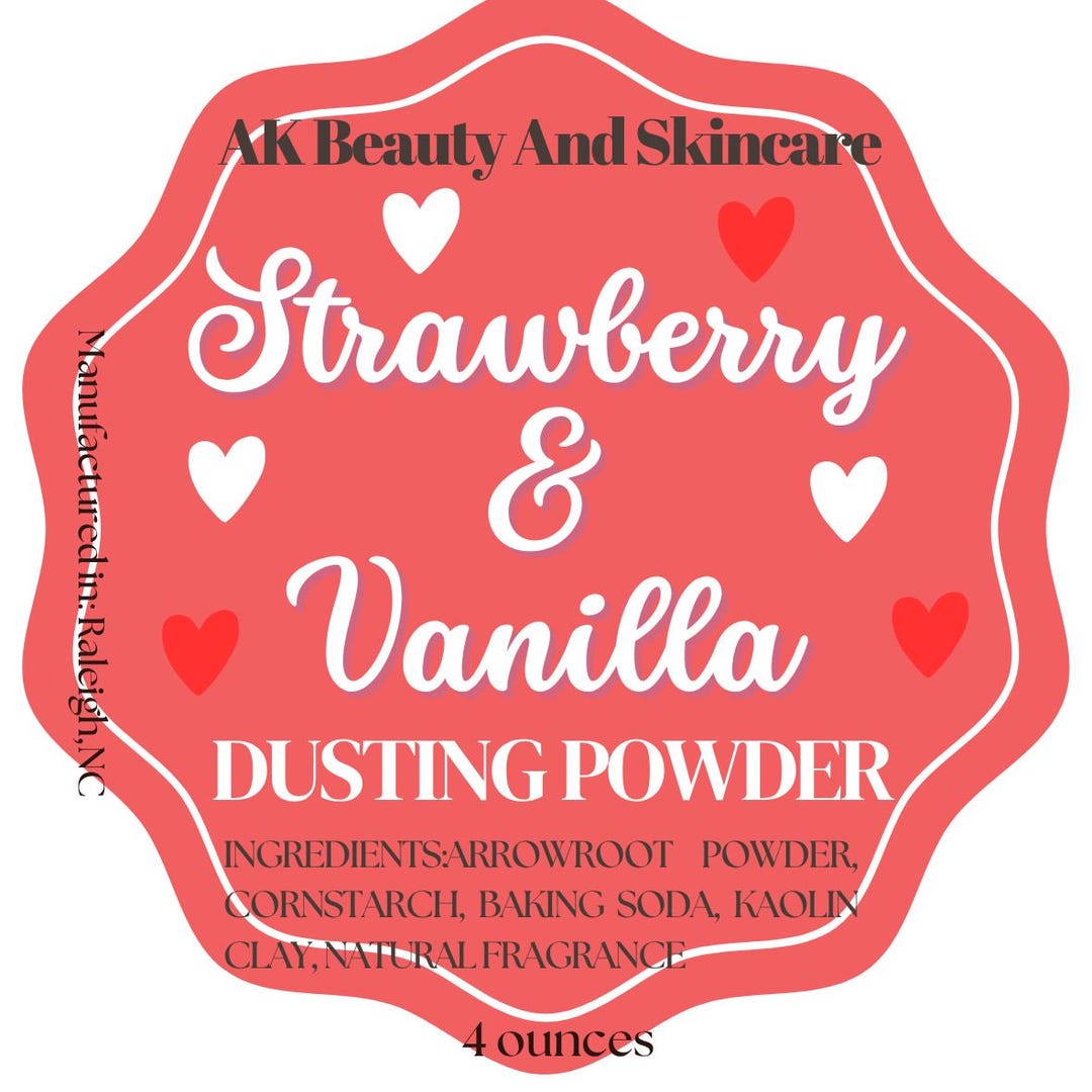 Strawberry Vanilla Scented Dusting Powder, Body Powder Soft and Silky ...