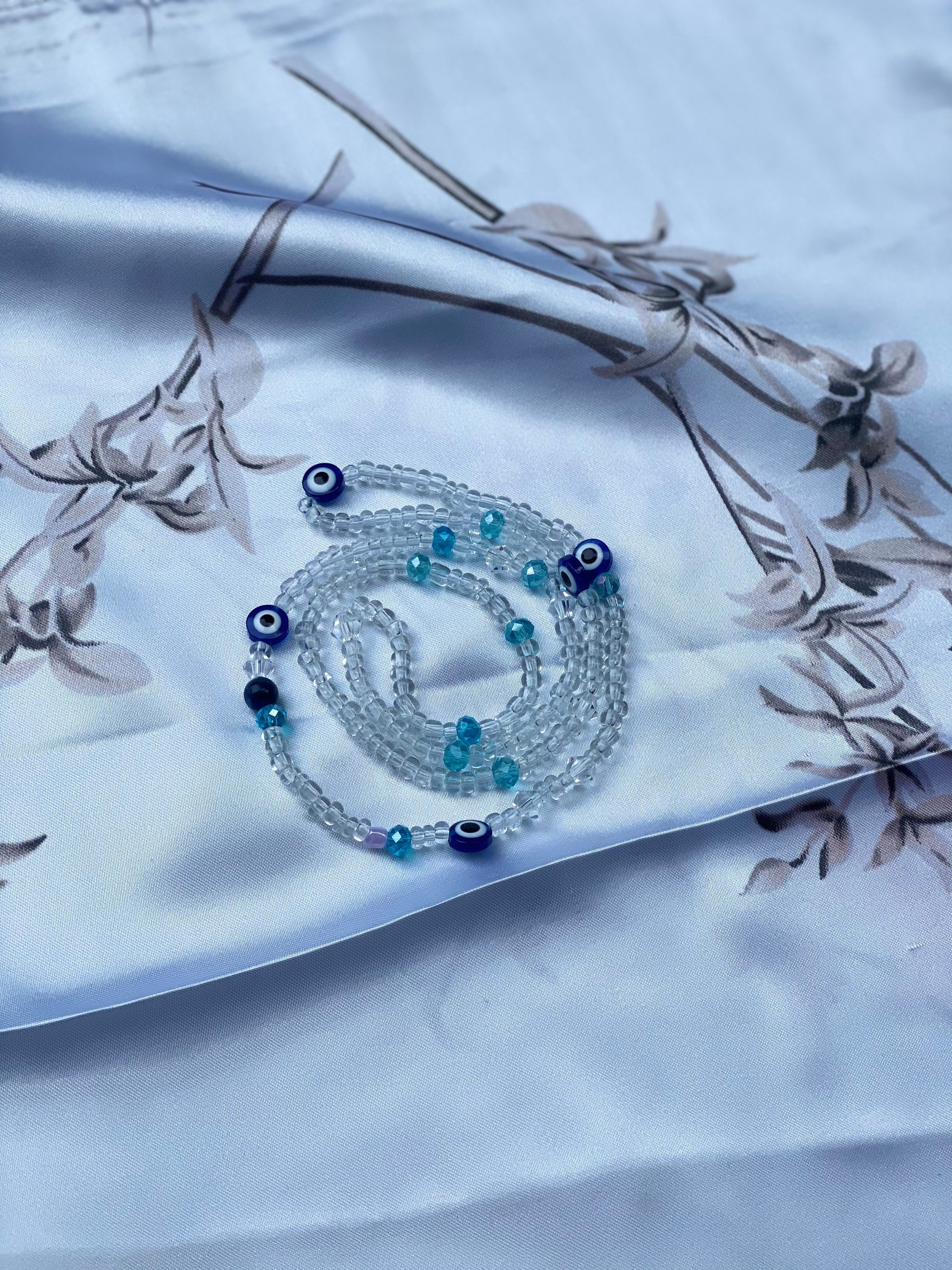 Crystal Evil Eye Elastic Waist Beads, African Beads - Etsy