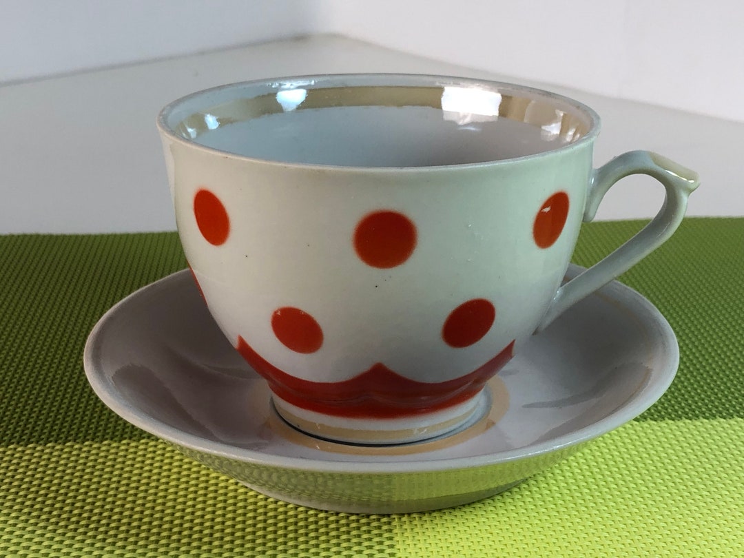 Soviet Porcelain, Soviet Coffee Cup, Soviet Cup, Vintage Mug, Polka-dot ...