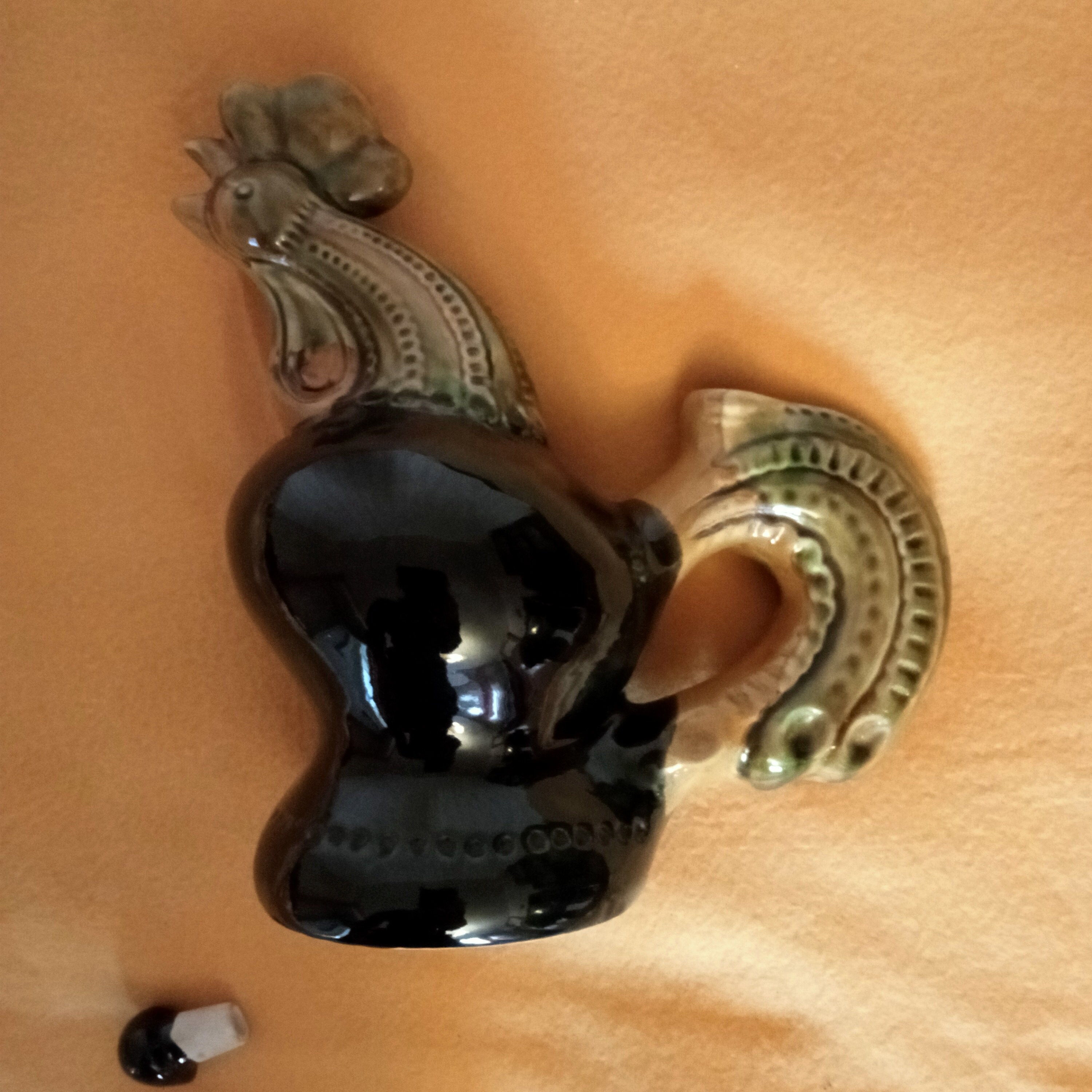 Ceramic Decanter, Rooster From Cornflower Majolica, Porcelain Figurine ...