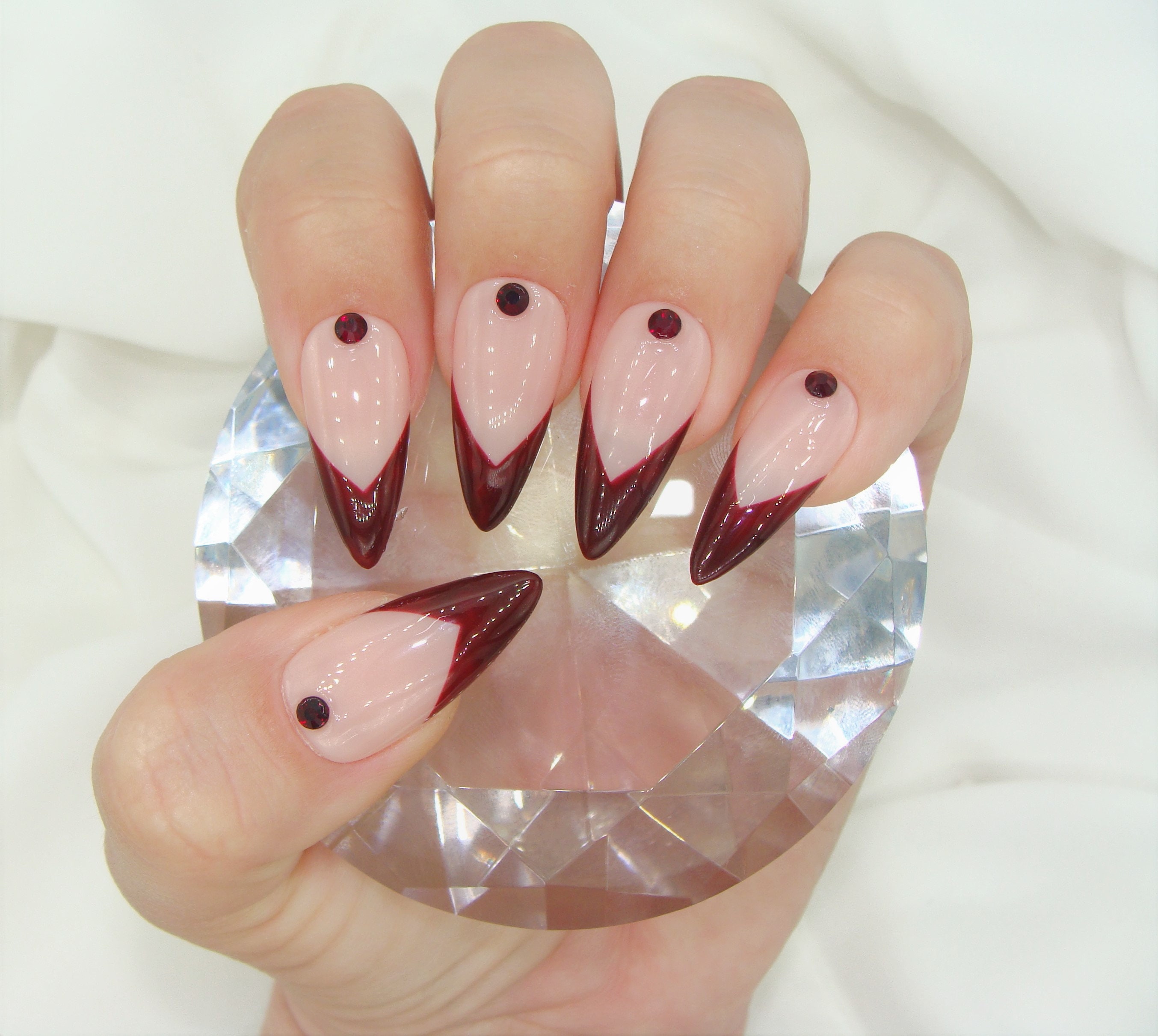 French Tip Nail Designs With Diamonds