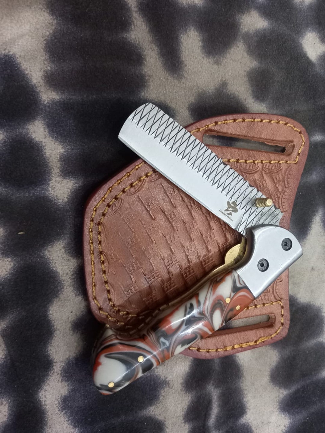 Custom Handmade Farrier Rasp Steel Cowboy Bull Cutter Pocket Knife ...