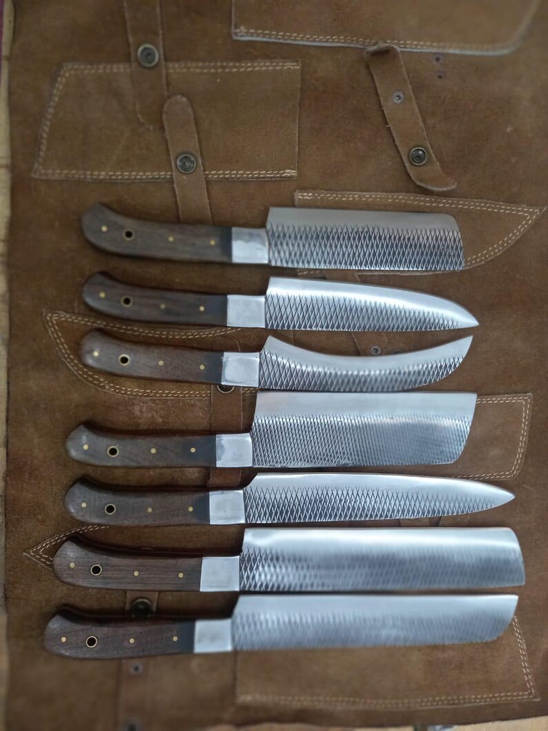 Custom Handmade Farrier Rasp Steel Shef Knives Set,gift for Husband ...