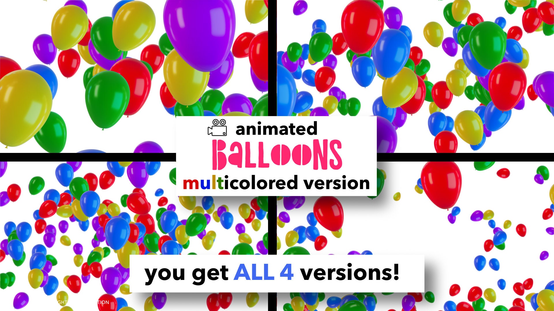 Twitch Balloons Overlay Package, Birthday Video Invitation, Kids ...