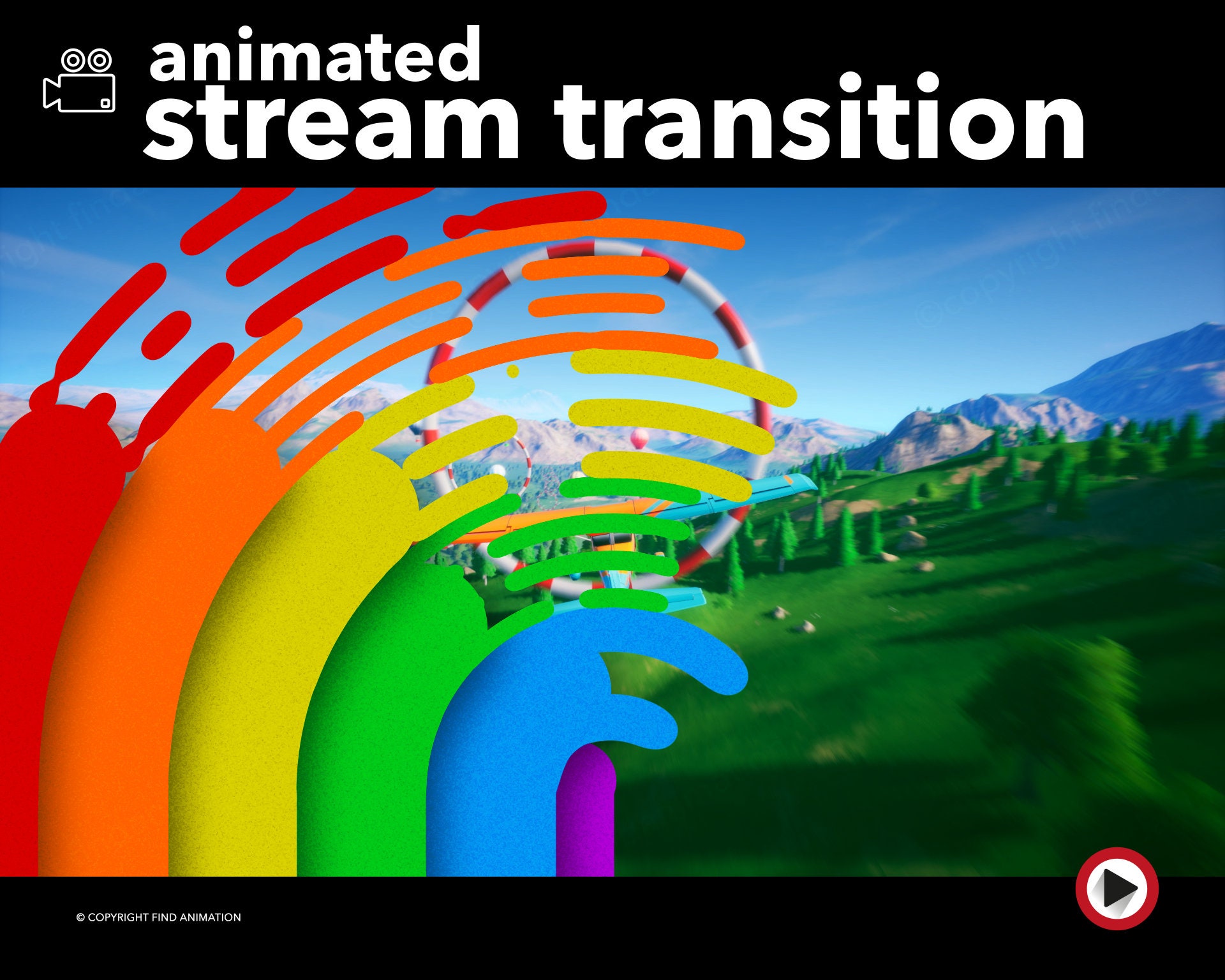 Rainbow Twitch Overlay Animated Twitch Transition, Stream Transition ...