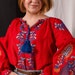 Red Peasant Blouse With Embroidered Peacocks. Ukrainian Blouse - Etsy