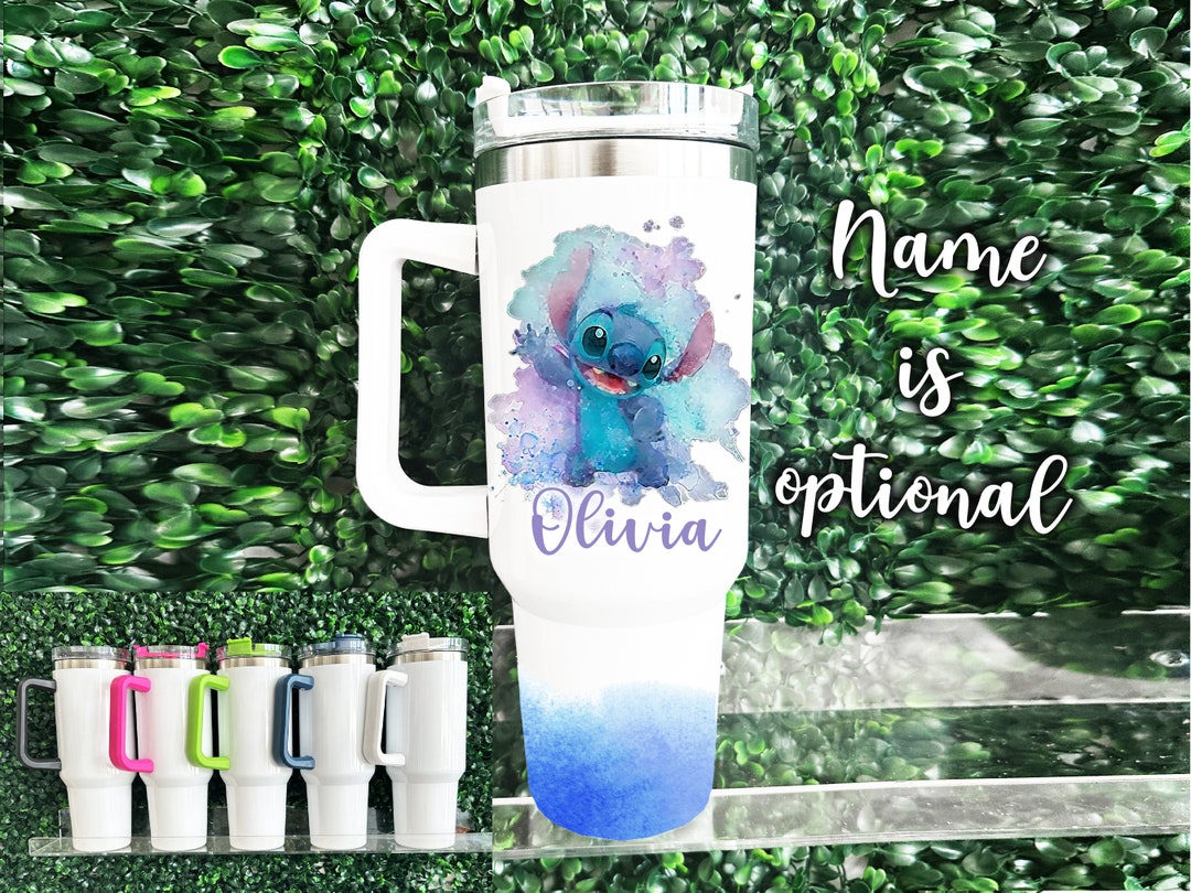Stitch Tumblers, Custom 40oz Insulated Cup With Straw, Personalized ...