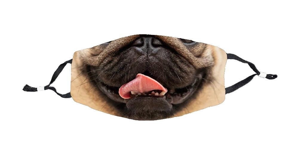 Pug Mask With Filter Included Pug Mouth Face Mask Gift for | Etsy