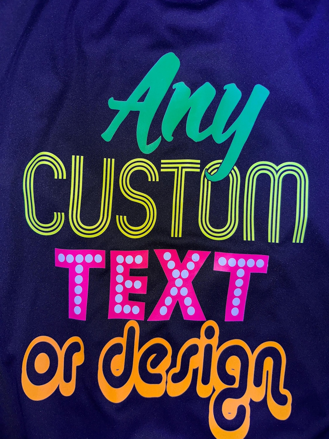 Custom Text Glow T-shirt: Blacklight Reactive Neon Party Tee - Etsy