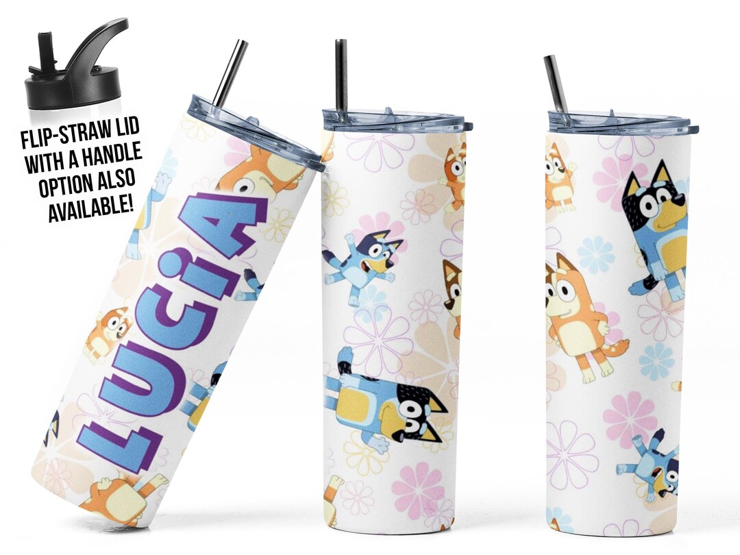 Custom Bluey Tumbler, Insulated Water Bottle, Bluey Bottle With Name ...