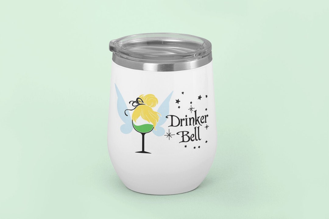 Disney Wine Glass, Tinker Bell Wine Tumbler, Adult Disney Gifts, Disney ...