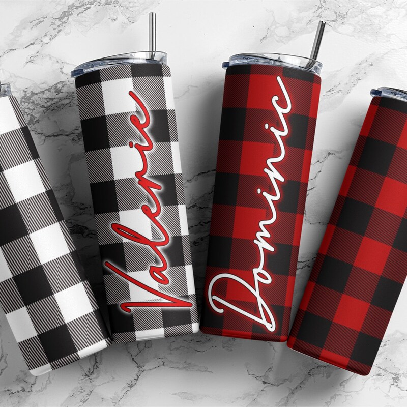 Buffalo Plaid Cups - Etsy