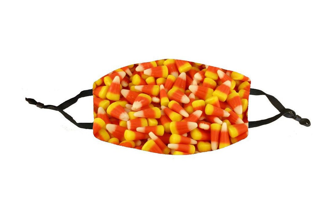 Candy Corn Mask With Filter Included, Candy Corn Face Mask, Washable ...