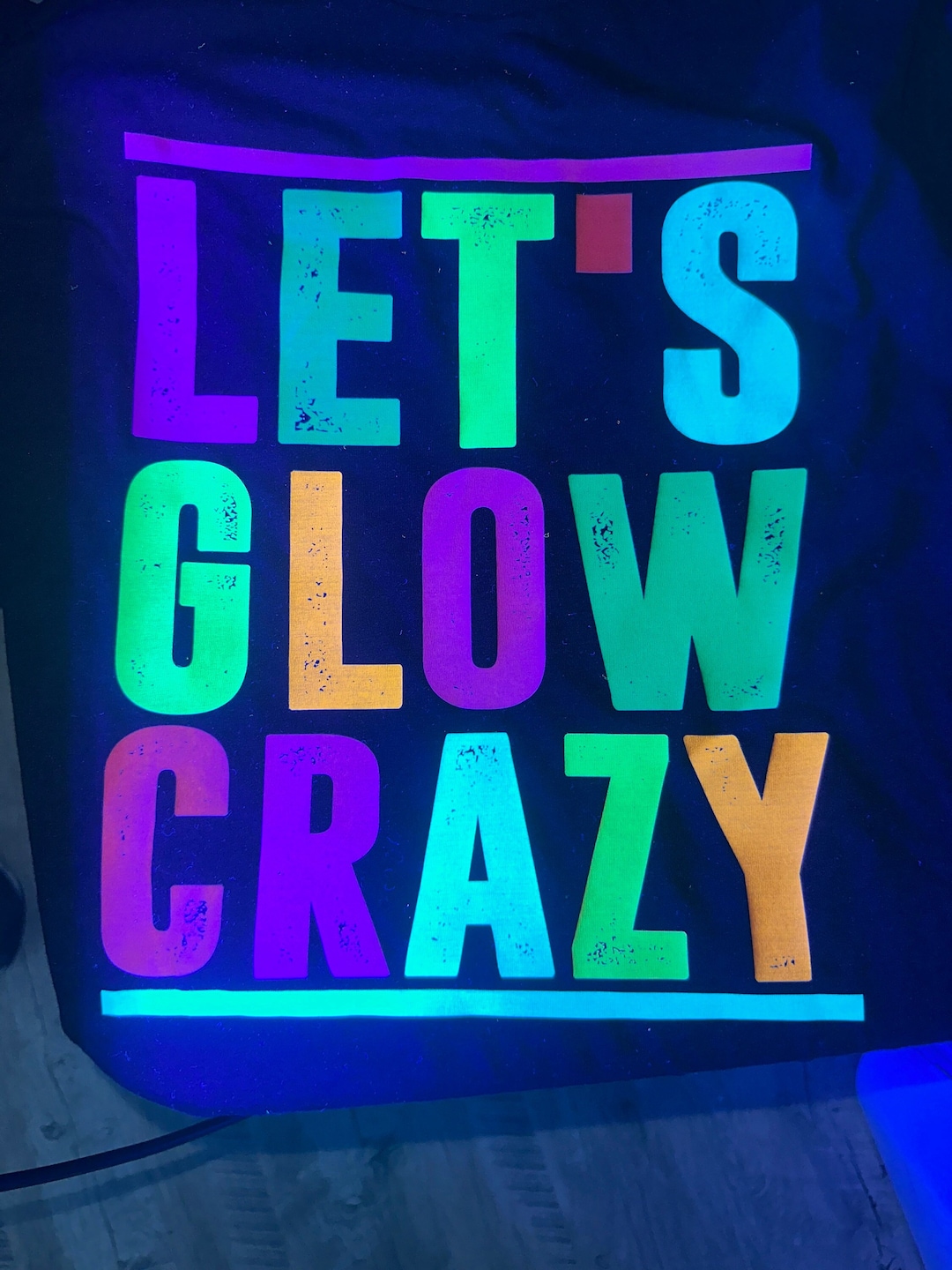 Lets Glow Crazy Shirt: Neon Black Light Party Tee - Etsy
