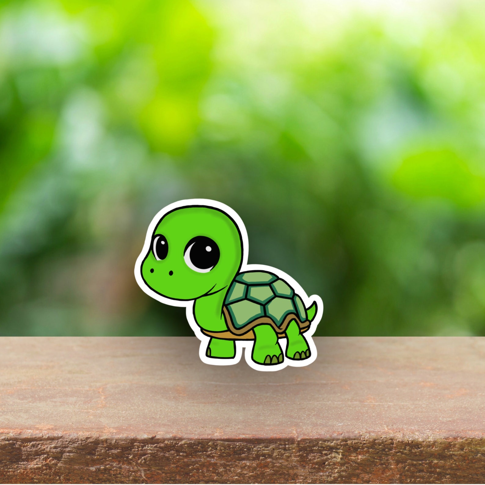 Cute Turtle Glossy Sticker | Decal for Laptop, Water Bottle, Tumbler ...