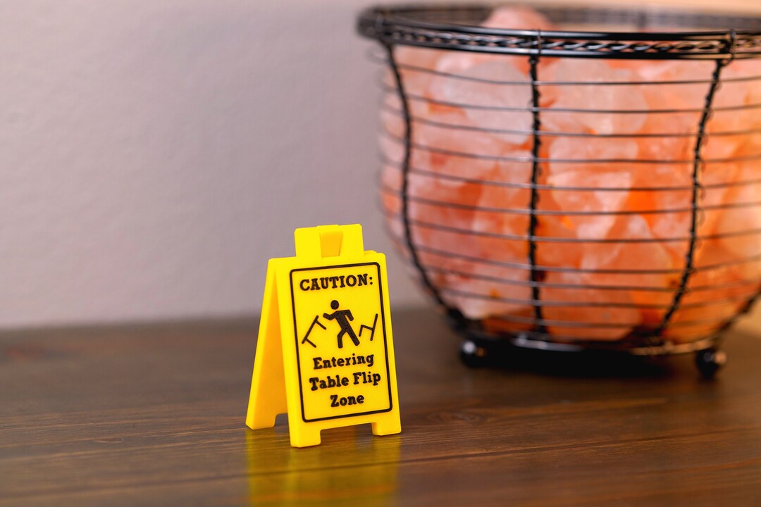 Caution! Desk Flip Zone - Novelty Desk Sign | Novelty Gag Gift - Etsy